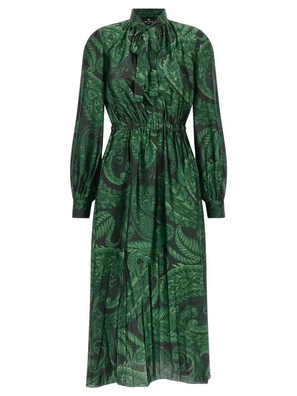 Etro Floral Printed Midi Dress - Green