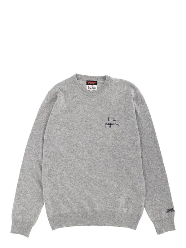 MC2 SAINT BARTH Embroidered Wool Sweater - Grey