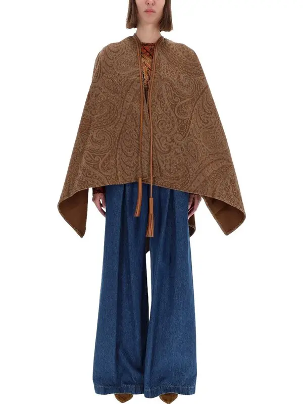 Etro Wool And Cashmere Cape - Brown