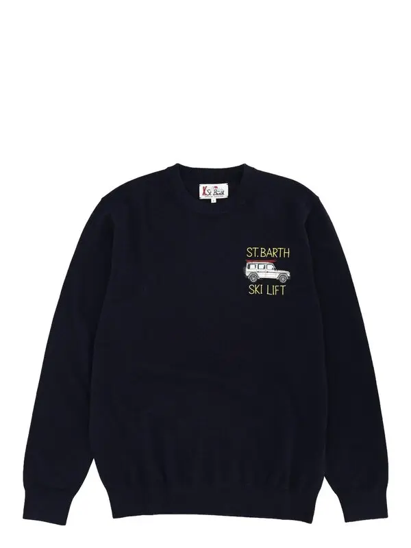 MC2 SAINT BARTH Crewneck Wool Sweater - Blue