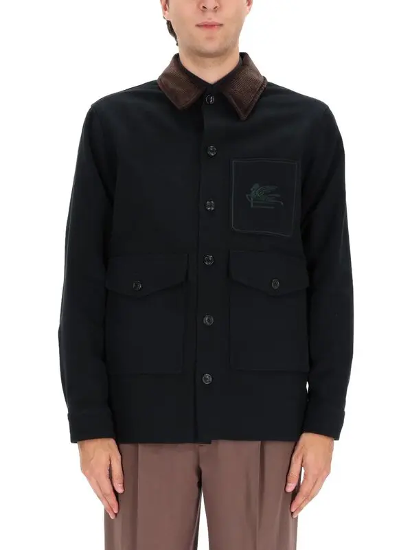 Etro Regular Fit Cotton Jacket - Green