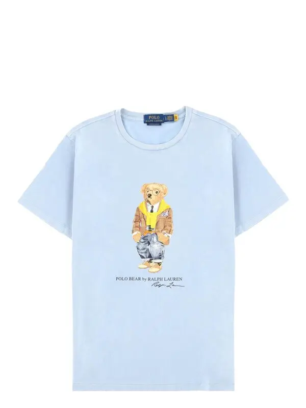 Polo Ralph Lauren Polo Bear' T Shirt With Logo - Azure