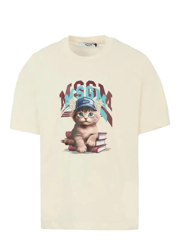 MSGM Kitty Logo T-shirt - Beige