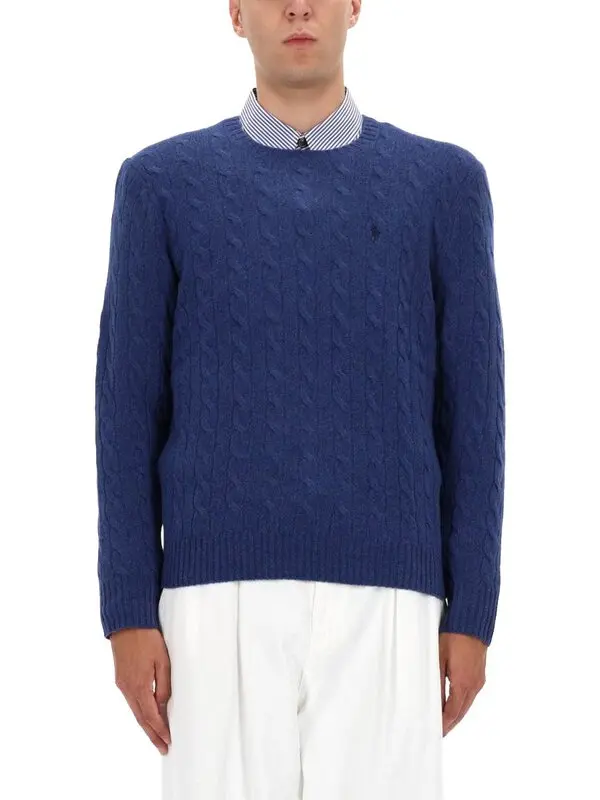 Polo Ralph Lauren Wool And Cashmere Cable Knit Sweater - Blue