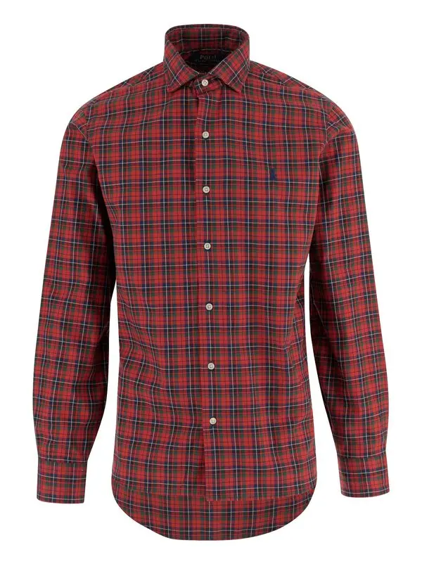 Polo Ralph Lauren Cotton Shirt With Check Pattern - Red