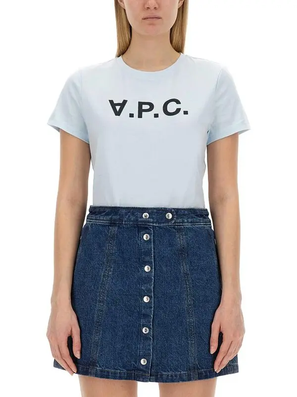 A.p.c. Logo T-shirt - Azure
