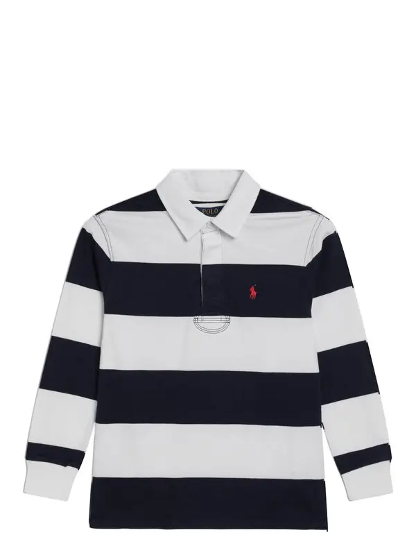 Polo Ralph Lauren Navy Striped Polo Shirt - White
