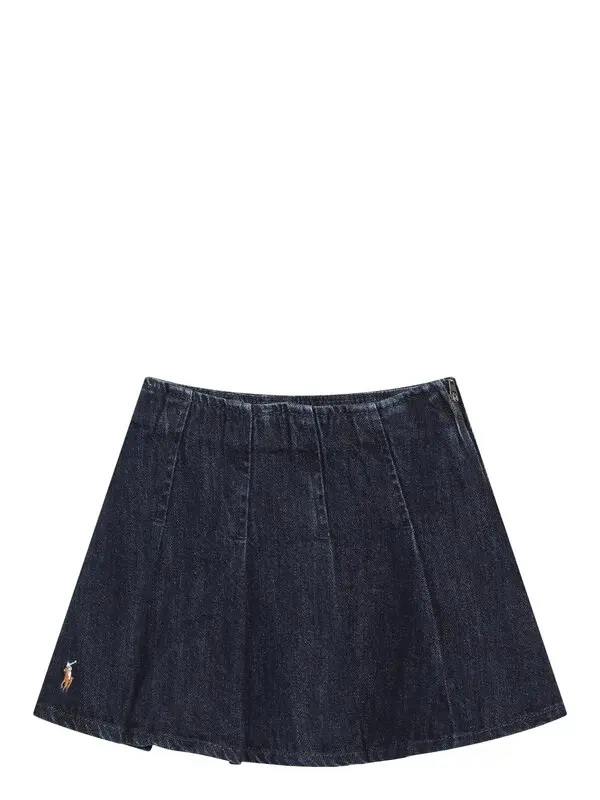Polo Ralph Lauren Pleated Denim Skirt - Blue