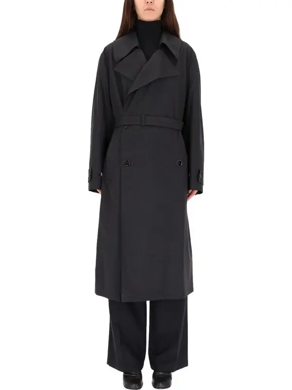 LEMAIRE Double-breasted Trench Coat - Grey