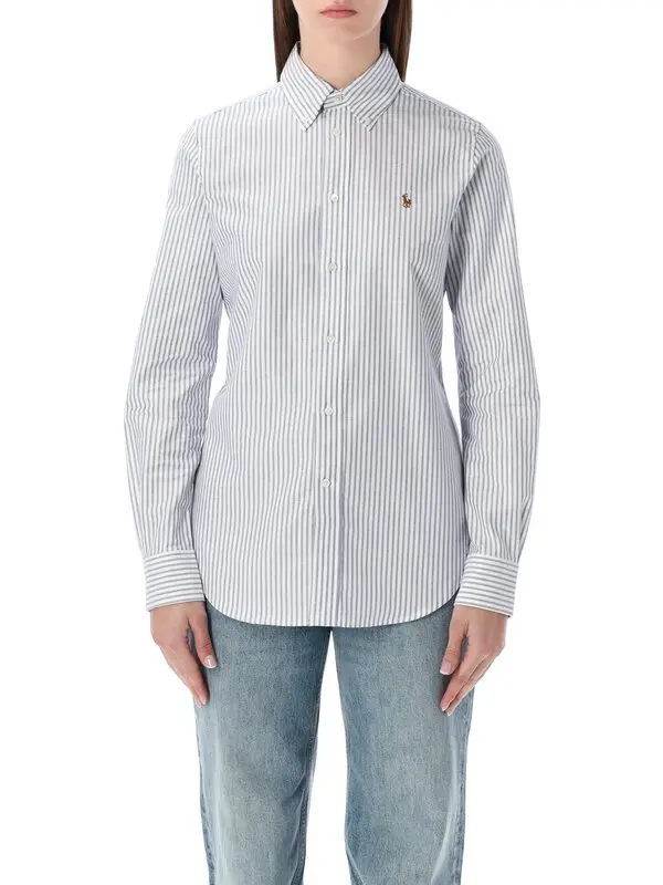 Polo Ralph Lauren Oxford Shirt - White Heritage Royal Stripe