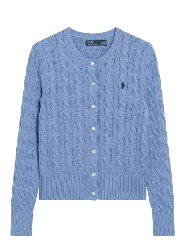 Polo Ralph Lauren Light Cable Knit Cotton Cardigan - Blue