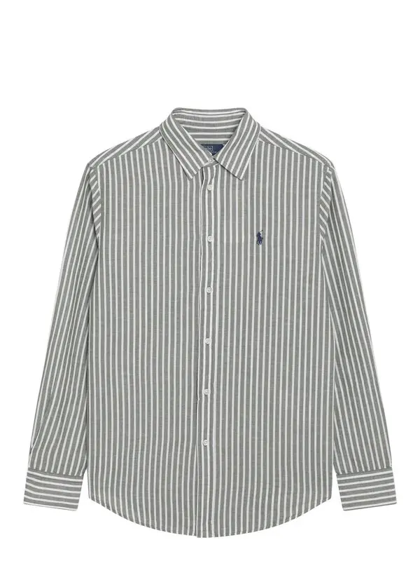 Polo Ralph Lauren Classic Fit Striped Linen Shirt - Green