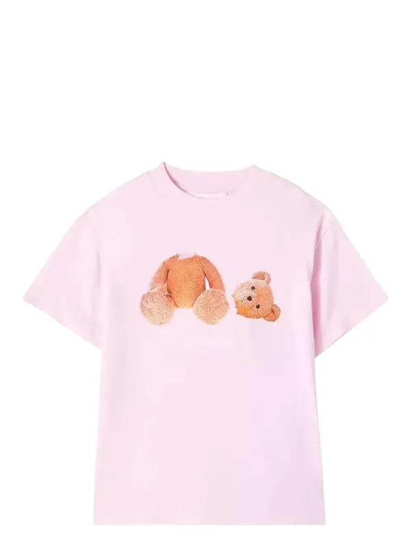Palm Angels T-shirt With Bear Logo - Pink