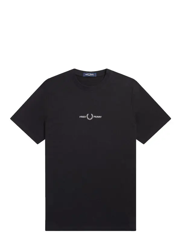 Fred Perry T Shirt With Logo - Black