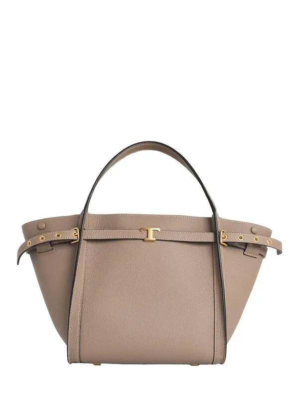 TOD'S Small Leather Tote - Beige