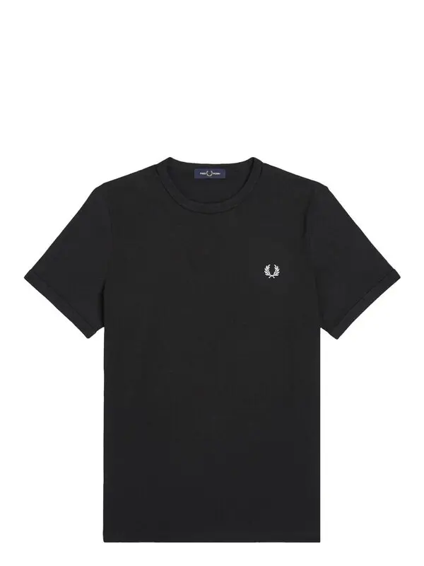Fred Perry T Shirt With Logo - Black