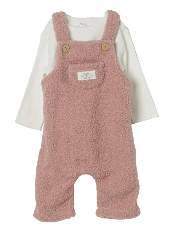 TEDDY & MINOU T-shirt With Dungarees Set - Pink