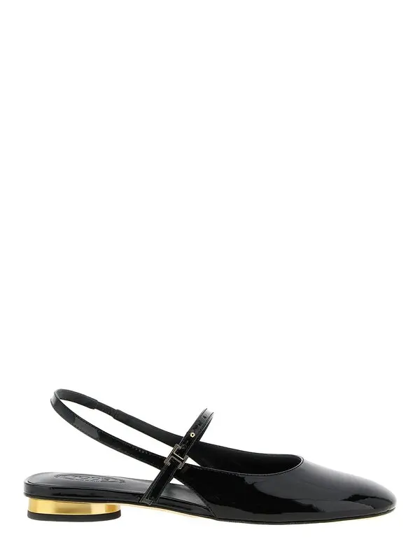 TOD'S Patent Leather Ballet Flats - Black