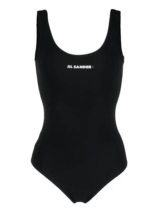 JIL SANDER One-piece Swimsuit With Logo - Black