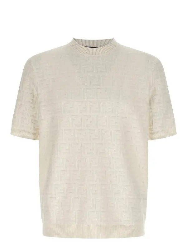 Fendi Ff Cotton Sweater - White
