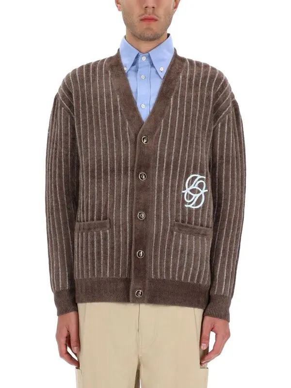 Drole De Monsieur Monogramme Cardigan - Brown