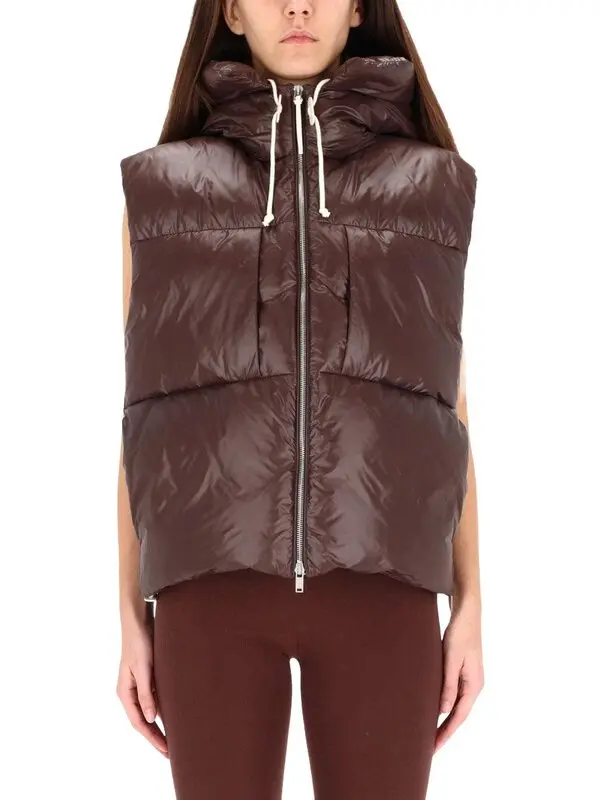 JIL SANDER Padded Vest - Bordeaux