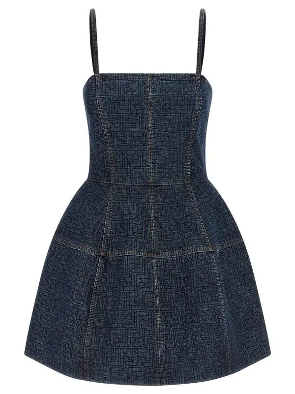 Fendi Ff' Denim Dress - Blue