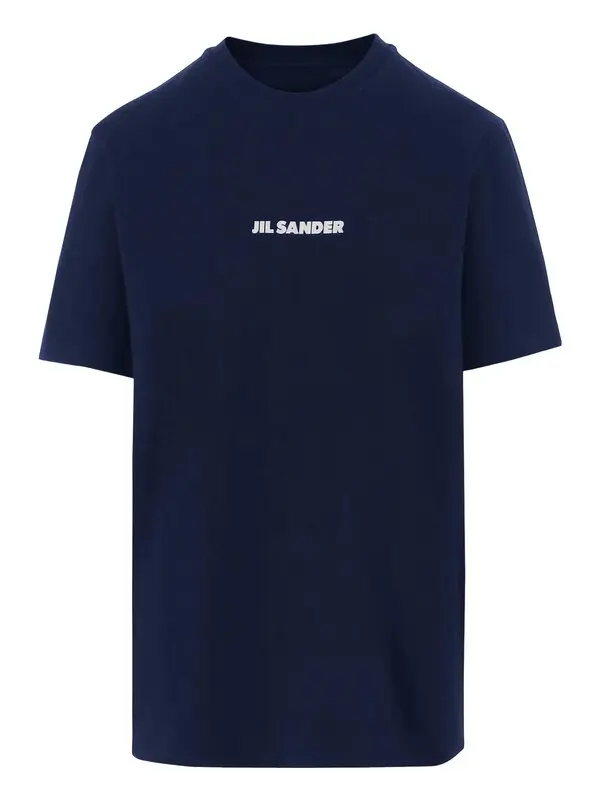 JIL SANDER Cotton T-shirt With Logo - Blue