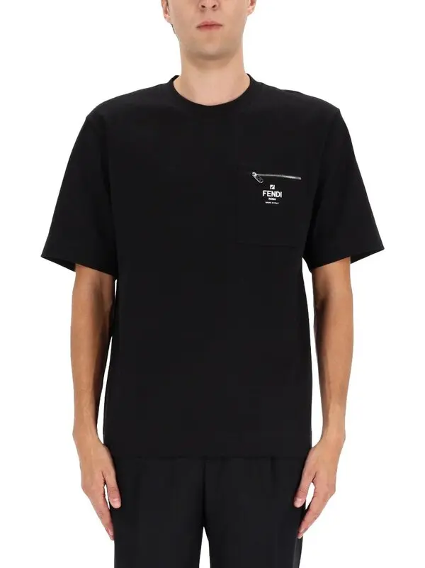 Fendi T Shirt With Pocket - Black