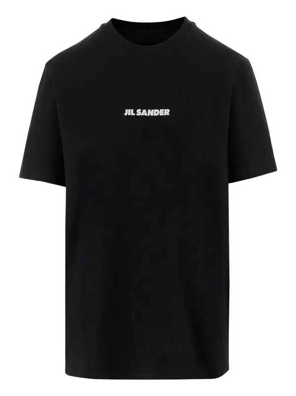 JIL SANDER Cotton T-shirt With Logo - Black