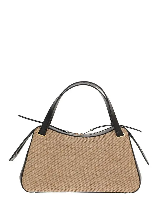 JIL SANDER Dune Leather And Raffia Bag - Natural