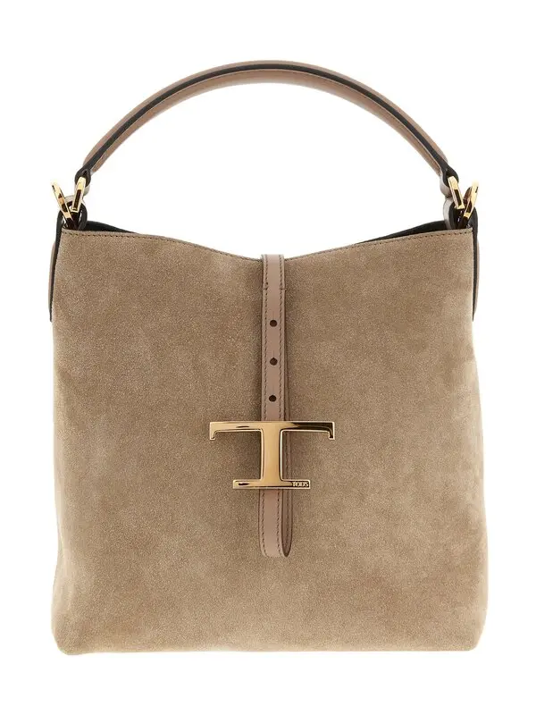 TOD'S T Timeless Mini Bucket Bag - Beige
