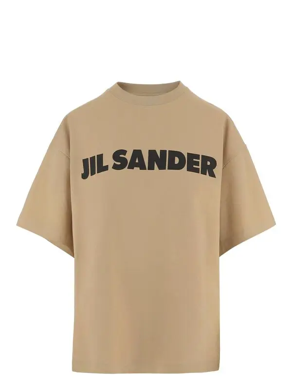 JIL SANDER Cotton Jersey T-shirt With Logo - Beige