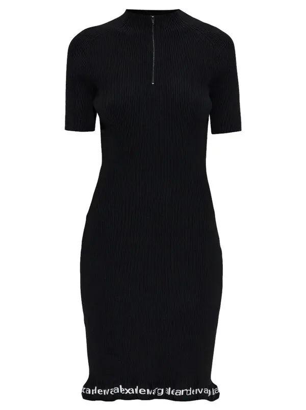 Alexander Wang Midi Dress With Logo - Black