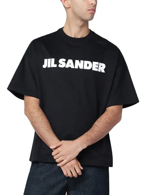 JIL SANDER Boxy T Shirt With Logo - Black