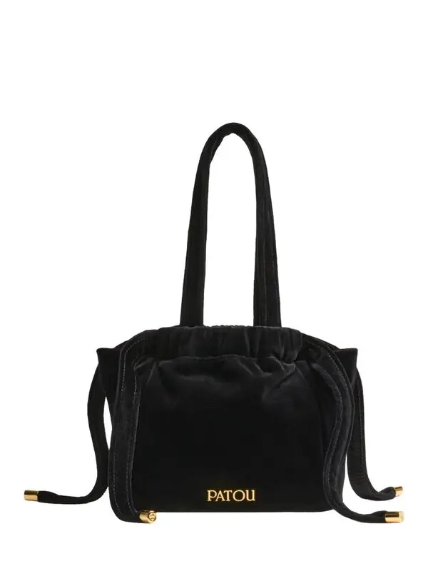 Patou Clutches Velvet Bag - Black