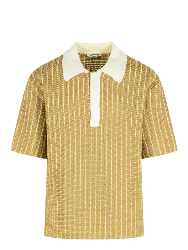 JIL SANDER Cotton Knit Polo Shirt - Beige