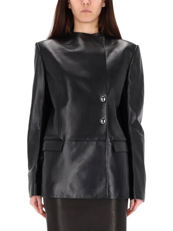 Khaite Elona Leather Jacket - Black
