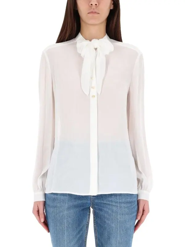 Tory Burch Bow Detailed Shirt - White