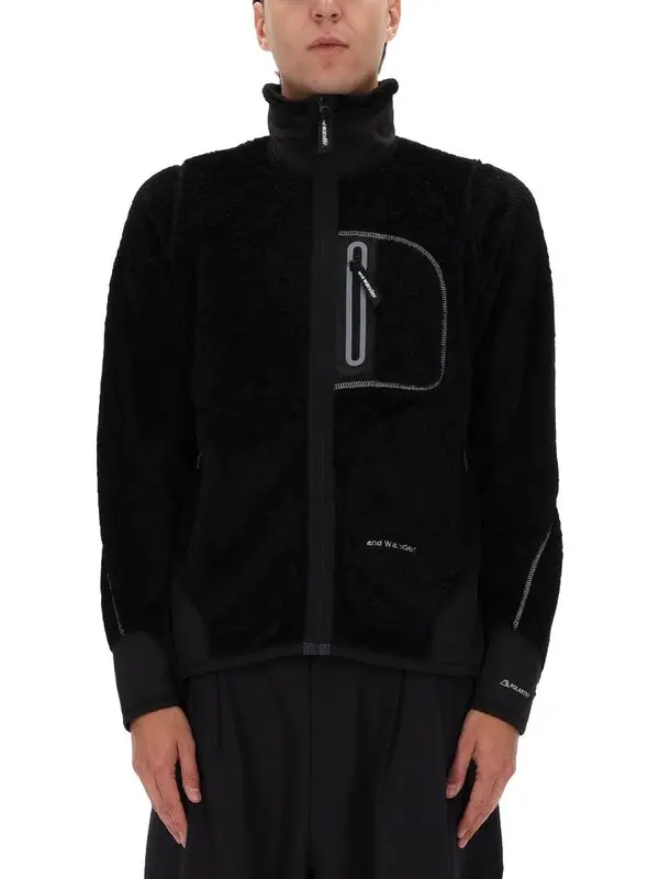 AND WANDER Jacket With Logo - Black