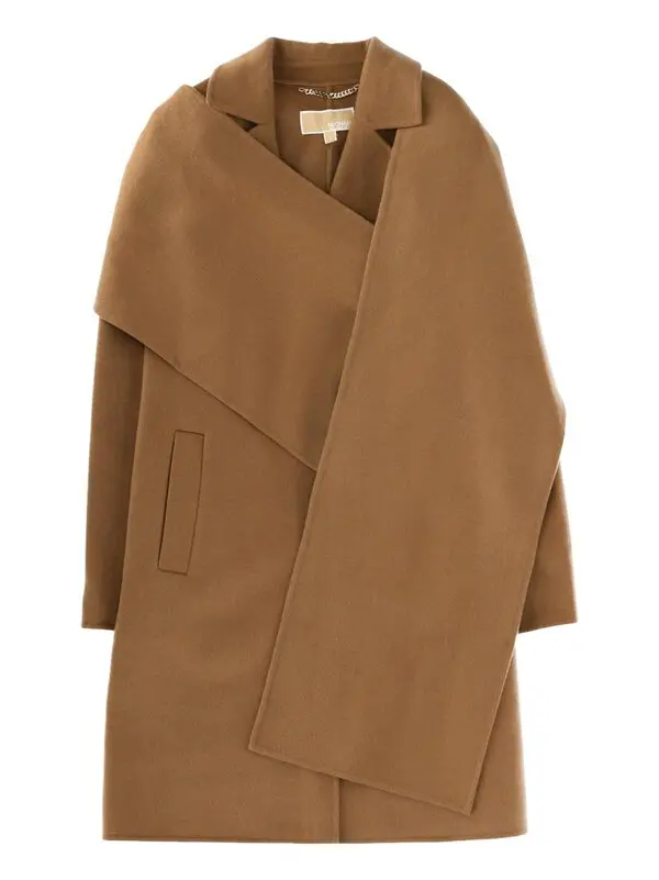 Michael Kors Coat With Scarf - Beige