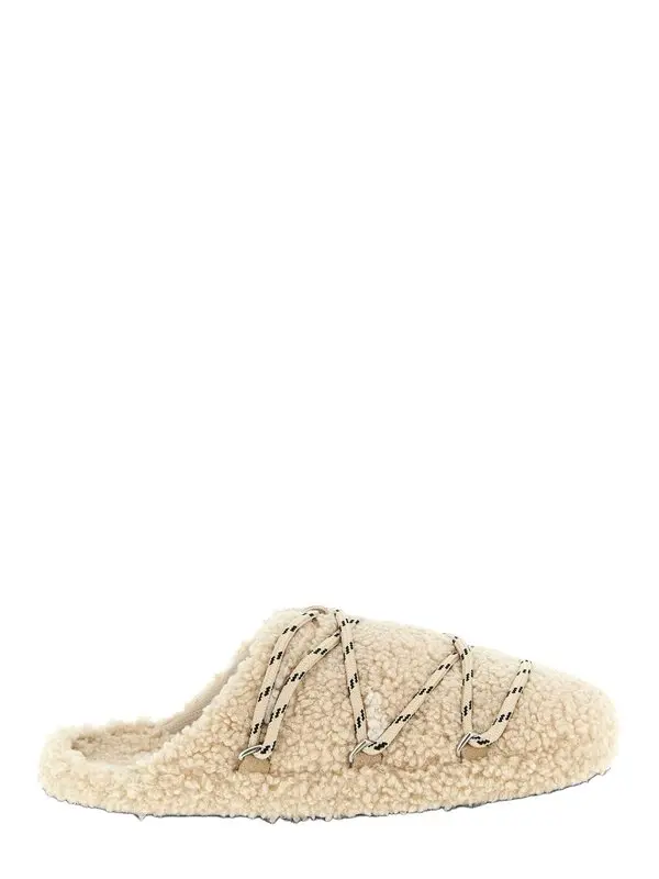Moon Boot Teddy Fur Mules - Beige