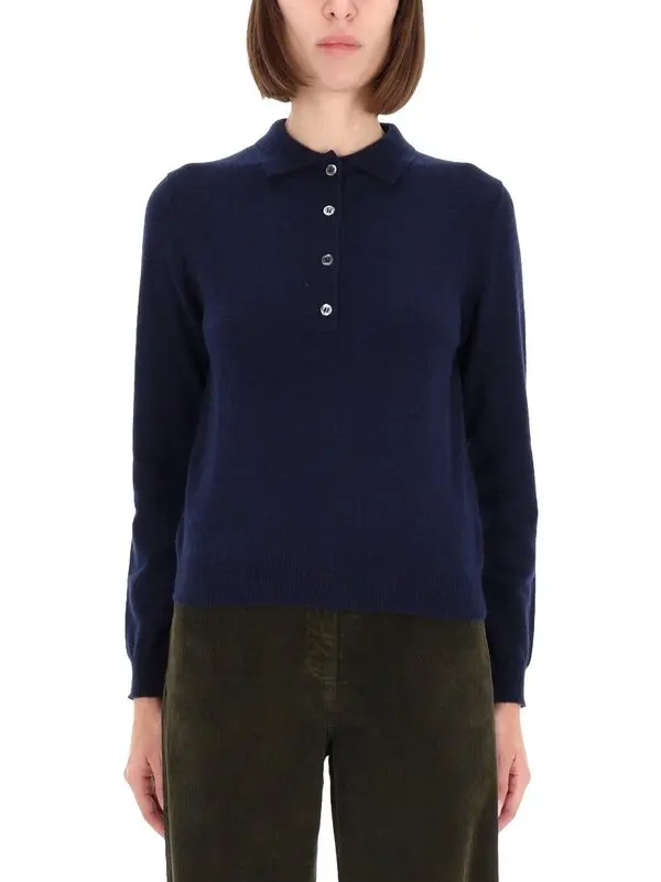 Aspesi Cashmere Polo Shirt - Blue