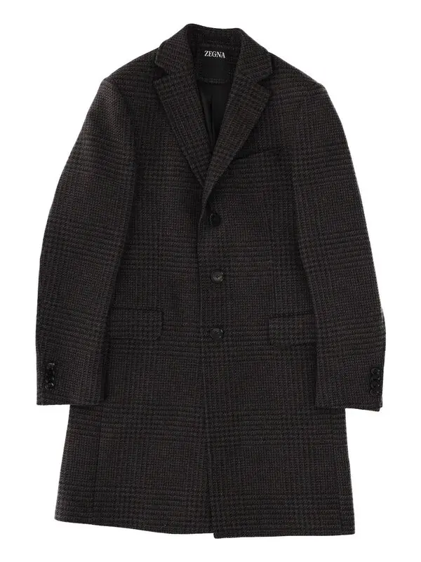 Zegna Wool Trench Coat - Black