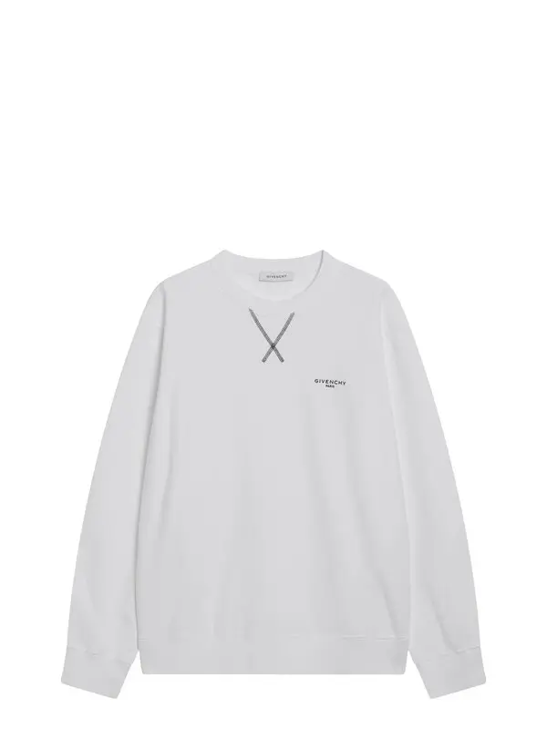 Givenchy Cotton Sweatshirt With Embroidered Logo - White