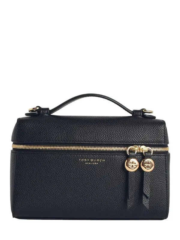 Tory Burch Mini Bag With Leather Top Handle - Black