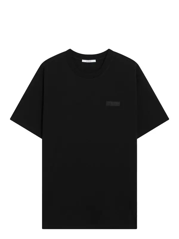 Givenchy Cotton T Shirt With Logo Patch - Black