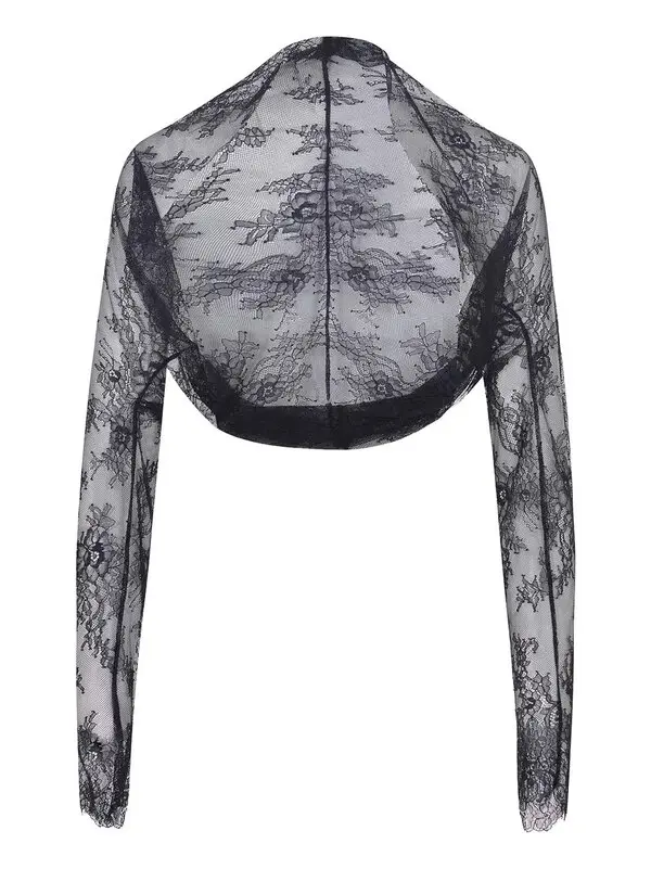 Alberta Ferretti Lace Bolero - Black