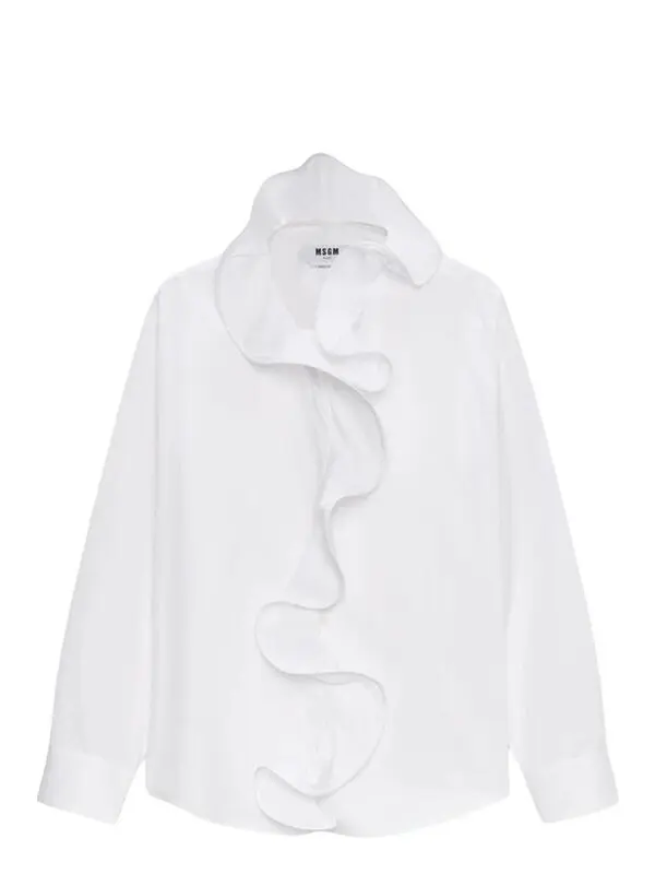 MSGM Oversized Ruffle Shirt - White