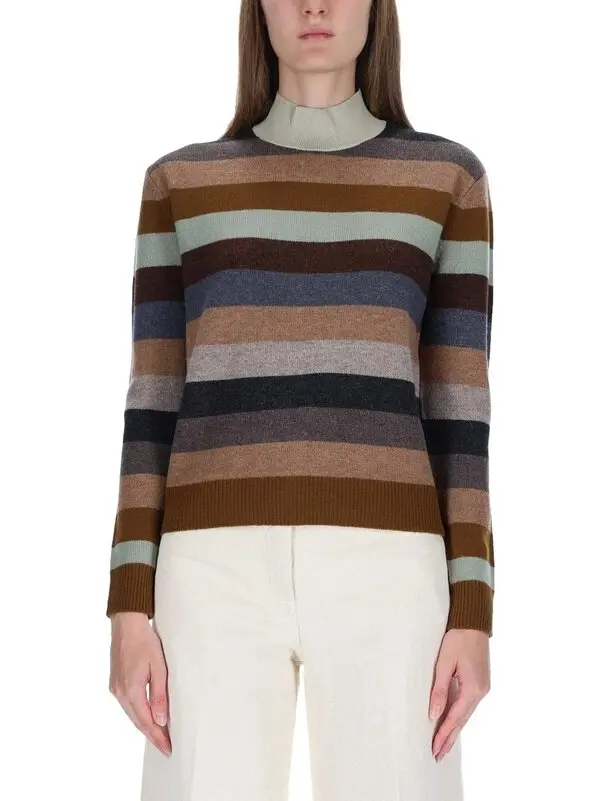 Tory Burch Striped Merino Wool Shirt - Multicolour